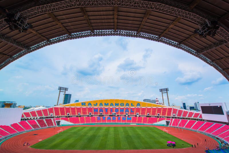 Seats on Stadium Steps Bleacher with Spot Light Pole Editorial Stock ...