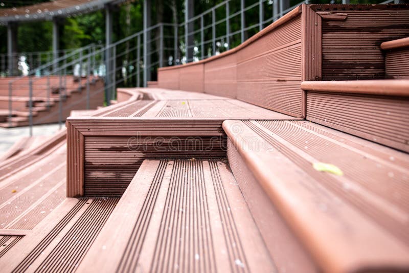 Seats and Steps on the Podium. Stock Photo - Image of galvanized, teak ...