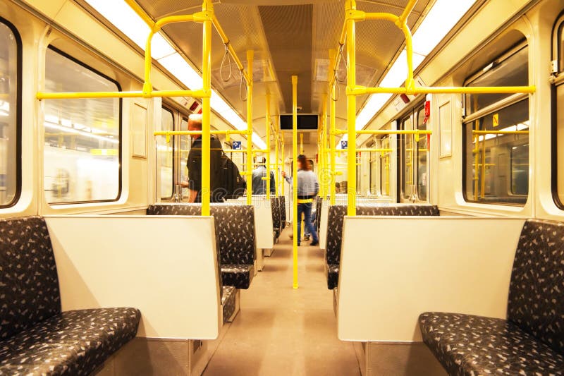 Seats in subway train stock image. Image of letter, mode - 15078601