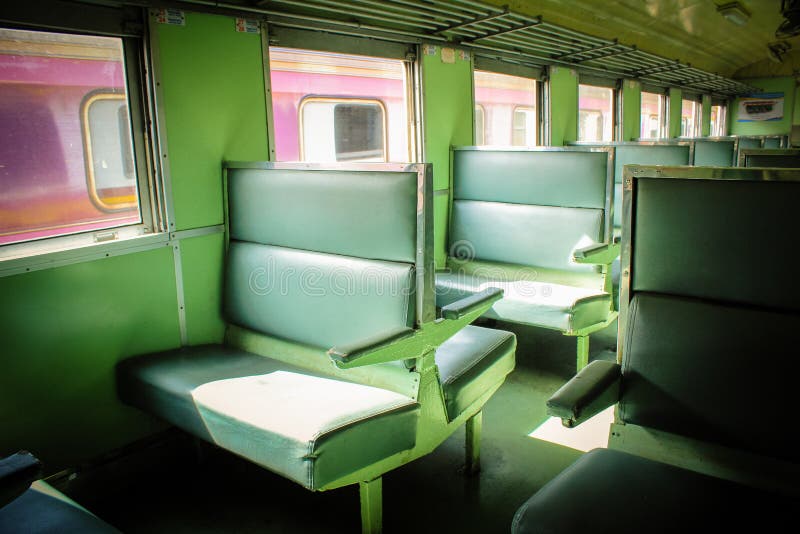The seats on the train stock image. Image of empty, thai - 112968023