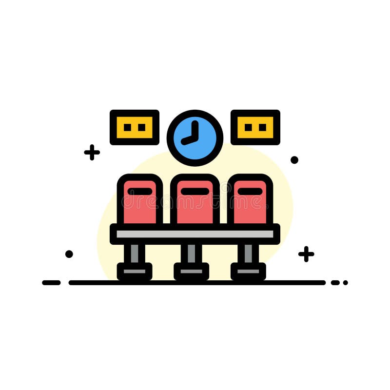 Seats, Train, Transportation, Clock Business Flat Line Filled Icon ...