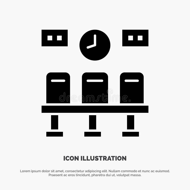 Seats, Train, Transportation, Clock Solid Glyph Icon Vector Stock ...