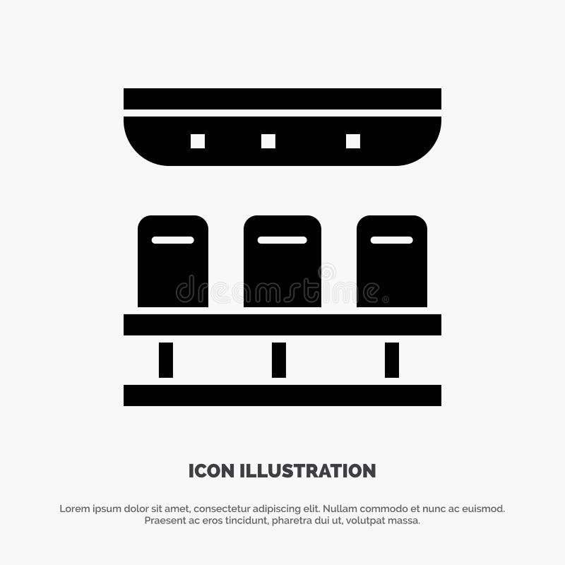 Seats, Train, Transportation, Travel Solid Glyph Icon Vector Stock ...