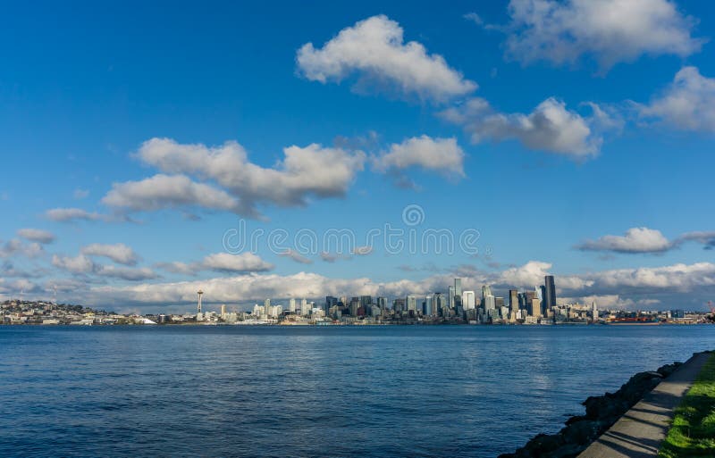 Seattle Architecture Skyline 3 Stock Image - Image of scenic, clouds ...