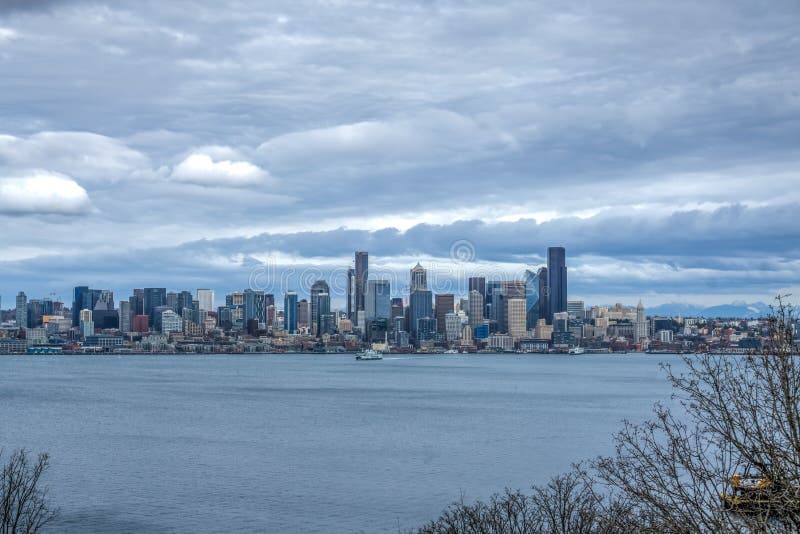 Seattle Below Storm Clouds stock image. Image of travel - 176923503