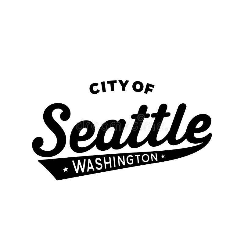 City of Seattle Lettering Design. Seattle, Washington Typography Design ...
