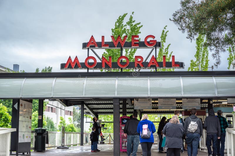 Seattle Center Monorail Station Editorial Photo - Image of landmark ...