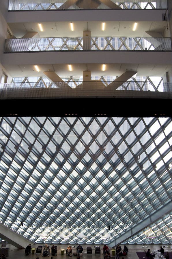 Seattle Central Library Interior Designs Editorial Stock Image - Image ...