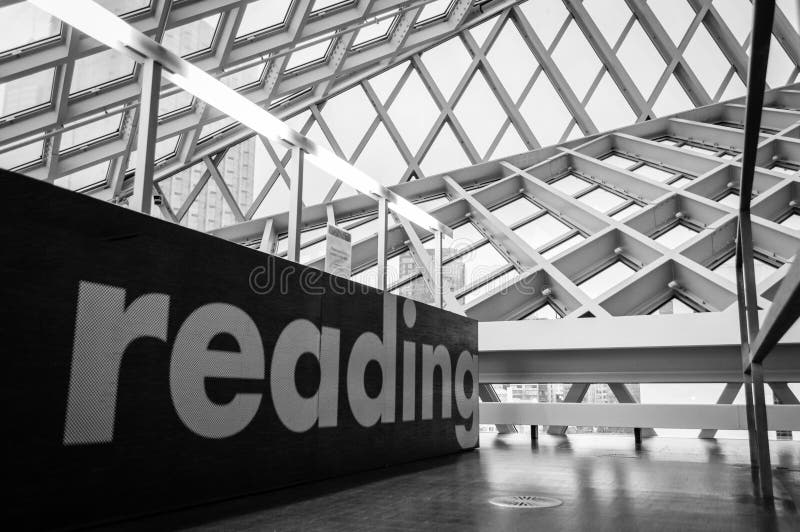 Seattle Central Library Top Floor. Editorial Photo - Image of ceiling ...