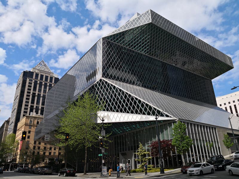 Seattle Central Library - Seattle, USA Stock Photo - Image of center ...