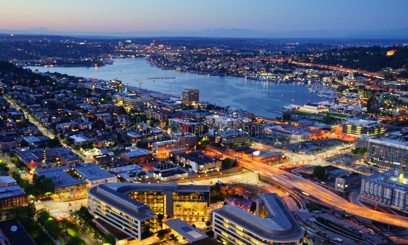 Seattle city and bay stock image. Image of light, cool - 92370351