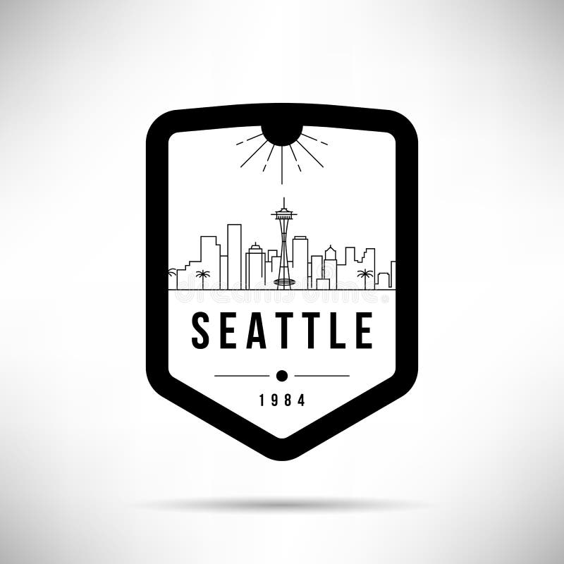 Seattle City Modern Skyline Vector Template Stock Illustration ...
