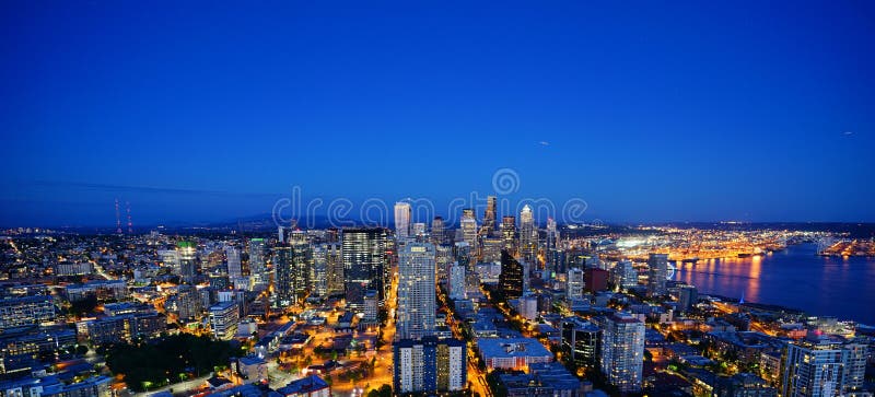 Seattle city panorama editorial stock image. Image of modern - 92272819