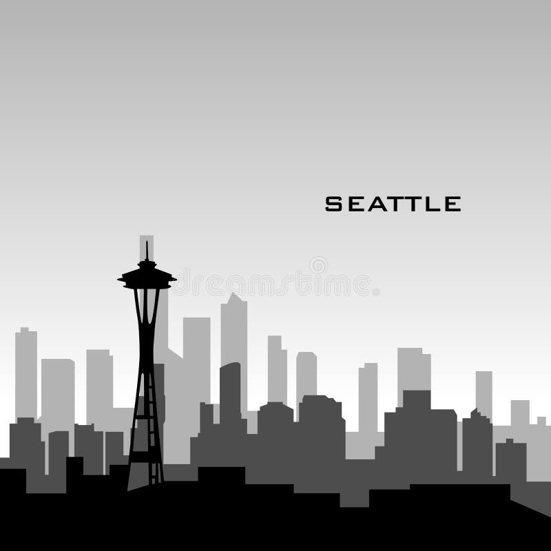 Seattle cityscape stock illustration. Illustration of america - 81941295