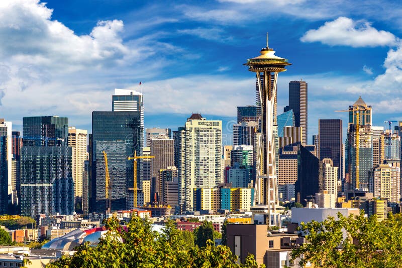 Seattle Cityscape at Elliott Bay Stock Photo - Image of seattle, modern ...