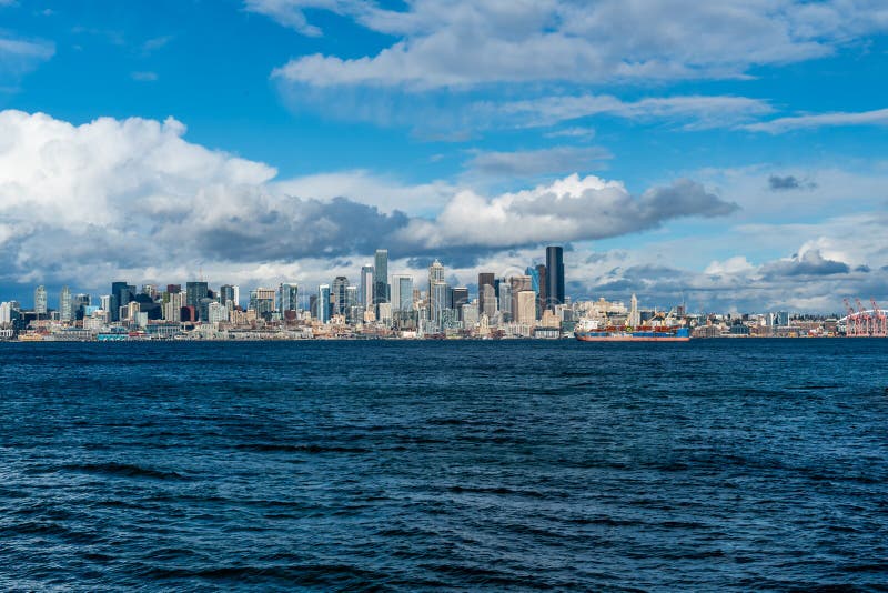 Seattle Cloudy Sky 2 stock image. Image of skyline, seattle - 275333813