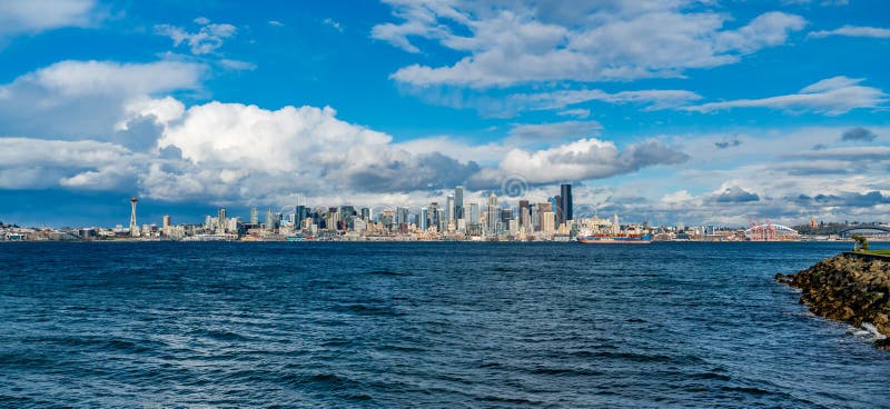 Seattle Cloudy Sky stock image. Image of tourism, buildings - 276129515