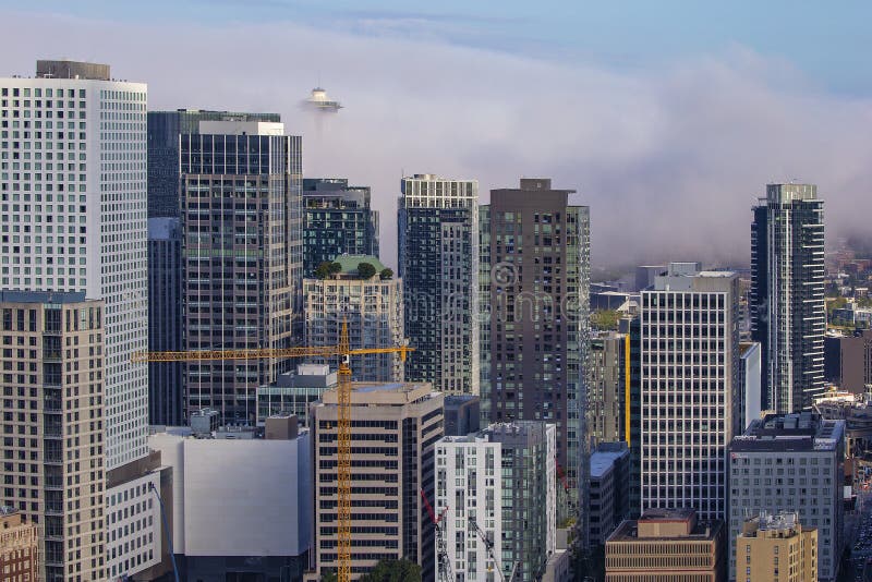 Seattle downtown stock photo. Image of modern, aerial - 165462930