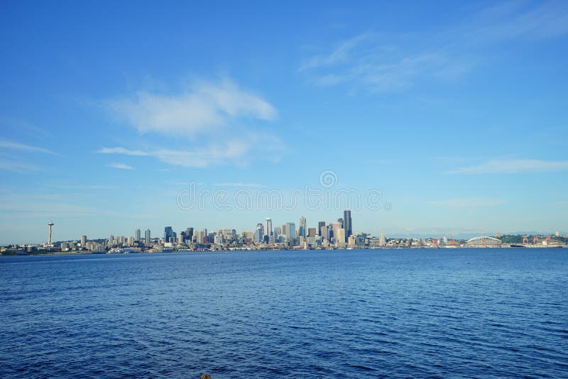 Seattle downtown landscape stock image. Image of colorful - 156869167