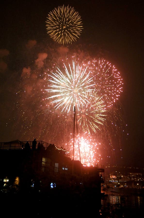 Seattle Fireworks Celebration Stock Photo - Image of light ...