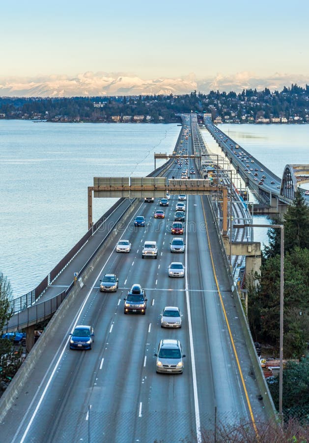 Floating Bridges in the Evening 2 Stock Photo - Image of washington ...