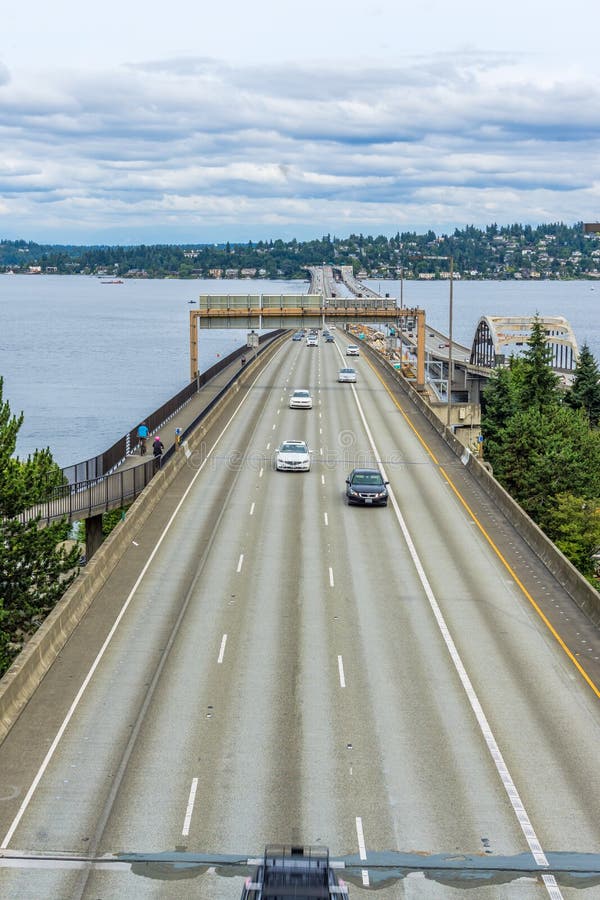 Seattle Floating Bridges Panorama 4 Stock Image - Image of water ...