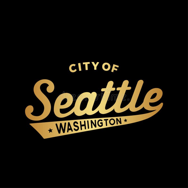 City of Seattle Lettering Design. Seattle, Washington Typography Design ...