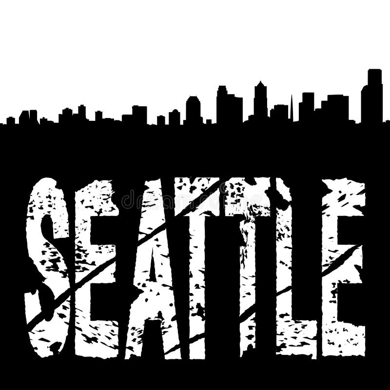 Seattle Grunge Text with Skyline Stock Vector - Illustration of ...