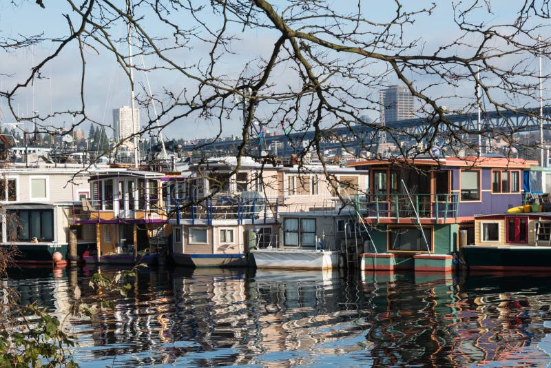 Seattle Houseboats stock image. Image of scene, structure - 39261199