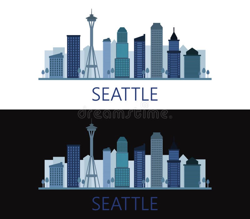 Seattle Icon Illustrated in Vector on White Background Stock ...