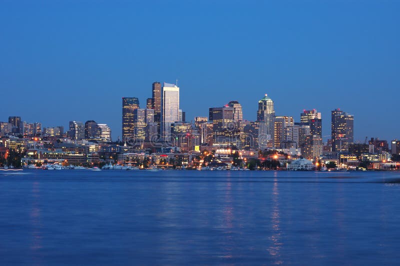 Seattle Night View stock image. Image of dark, vacation - 2532341