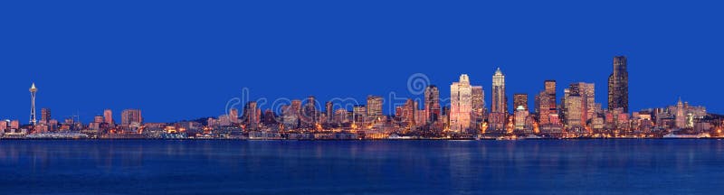 Seattle Panorama stock photo. Image of dusk, panoramic - 1871242