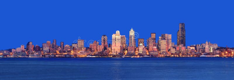 Seattle Panorama stock photo. Image of dusk, panoramic - 1871242