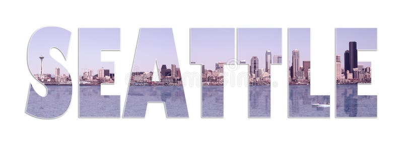 Seattle panorama collage stock image. Image of waterfront - 23926377