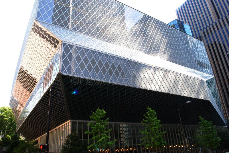 Seattle Public Library stock photo. Image of steel, washington - 20796838