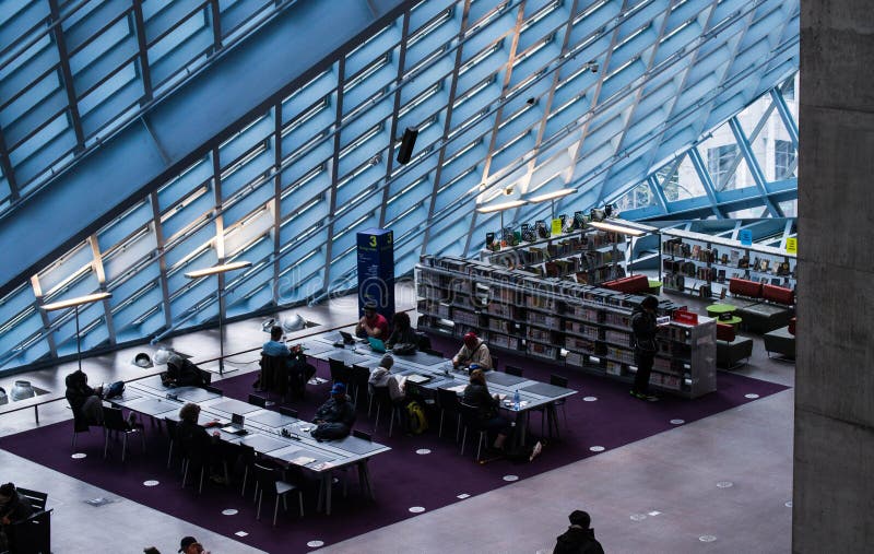 Seattle Public Library Interior Editorial Photography - Image of books ...