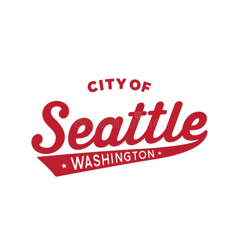 City of Seattle Lettering Design. Seattle, Washington Typography Design ...