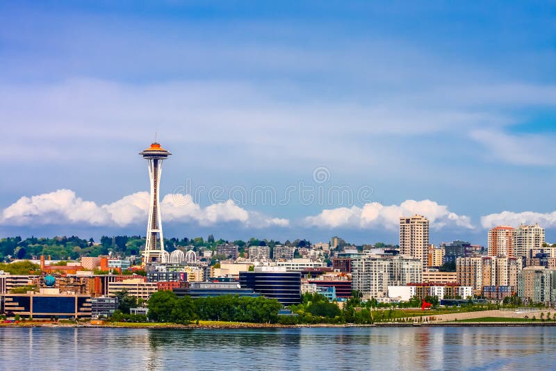 Seattle from Sea editorial stock photo. Image of america - 128079293