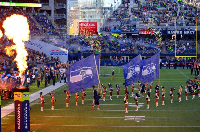 Seattle Seahawks Pre Game Huddle Editorial Photography - Image of play ...