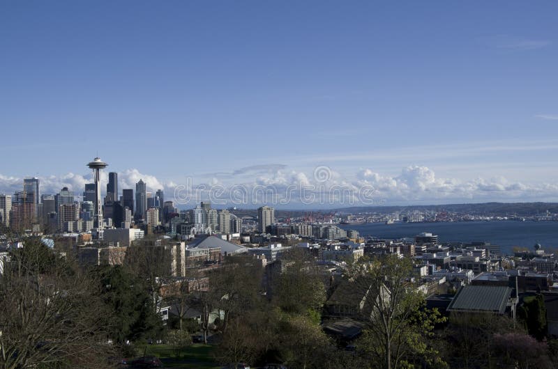 Seattle sky view stock image. Image of travel, early - 51757365
