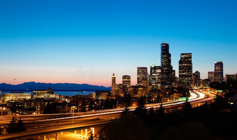 Seattle Skyline stock image. Image of seattle, city, washington - 13966403