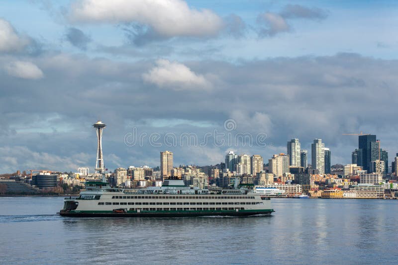 Clipart Seattle Skyline Ferry Boats
