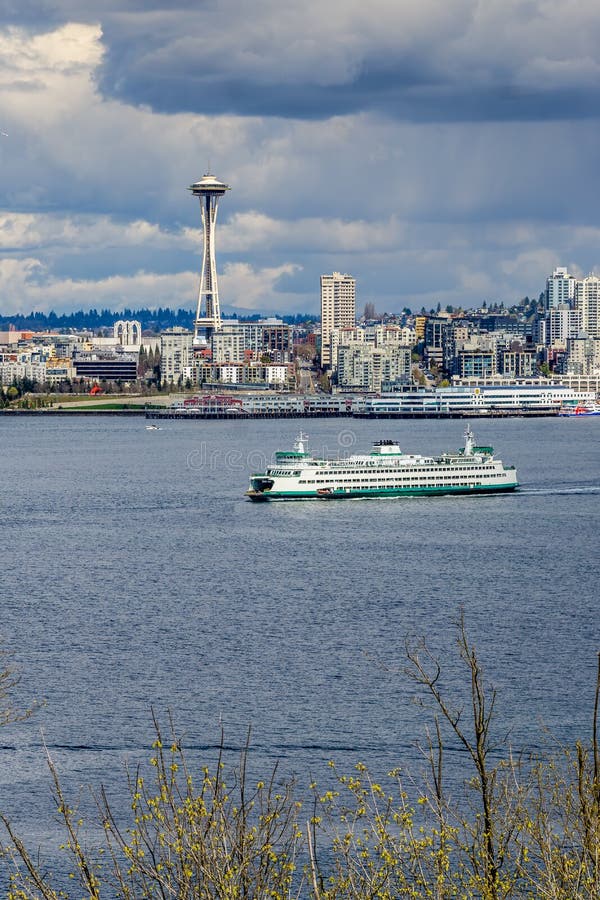 Seattle Skyline with Ferry 4 Editorial Stock Image - Image of northwest ...