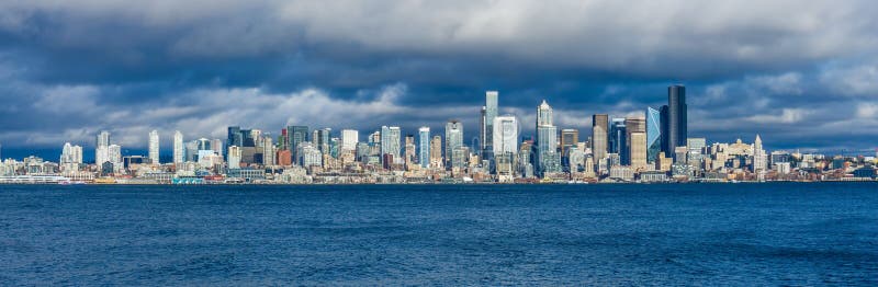 Seattle Skyline Panoramic 3 Stock Image - Image of panorama, washington ...