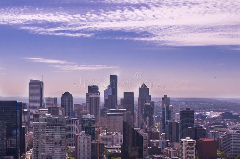 Seattle Skyline stock image. Image of office, city, buildings - 92493723