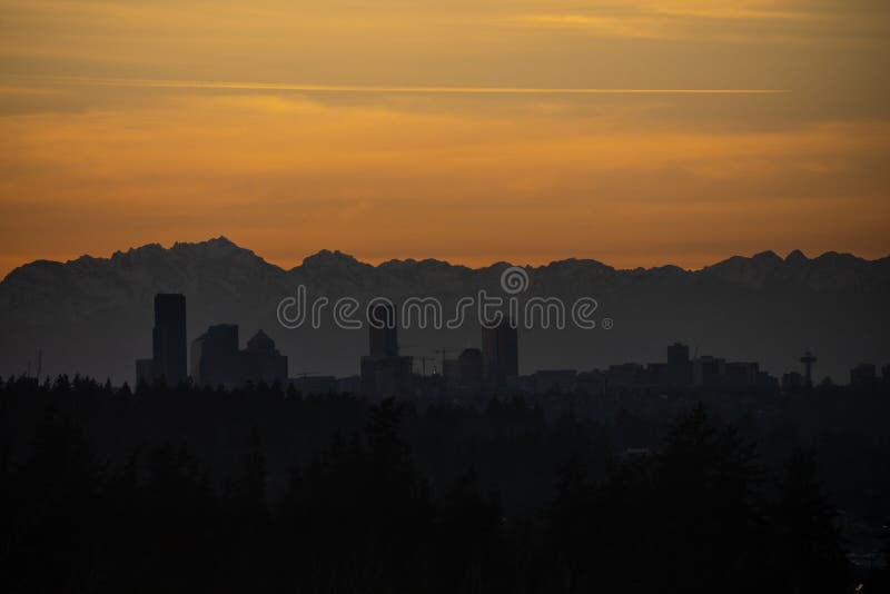 Seattle Skyline stock photo. Image of modern, office - 233585654
