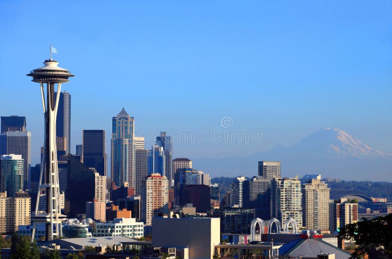 Seattle Skyline at Sunset, Washington State. Editorial Photography ...