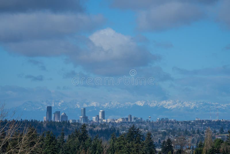 Seattle Skyline stock photo. Image of modern, panoramic - 214363700