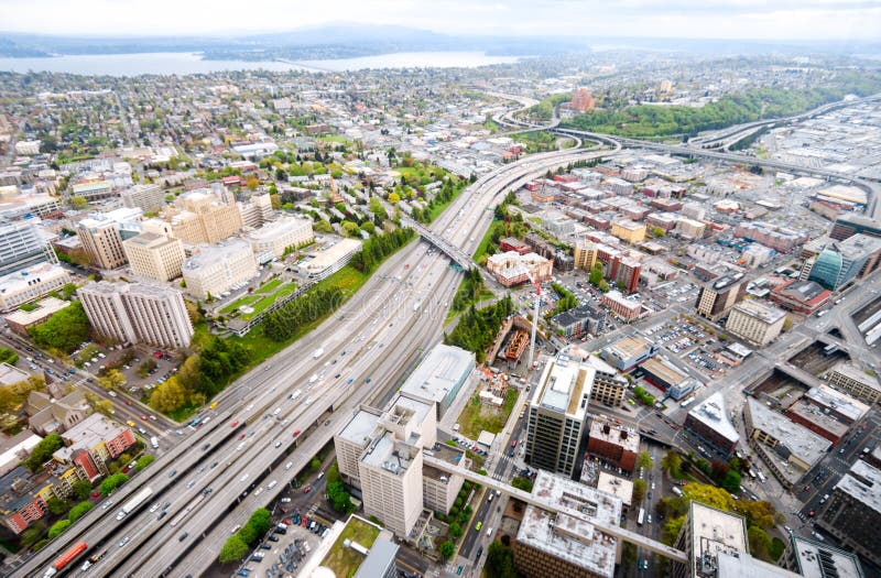 Seattle Skyline editorial stock photo. Image of sound - 68627368