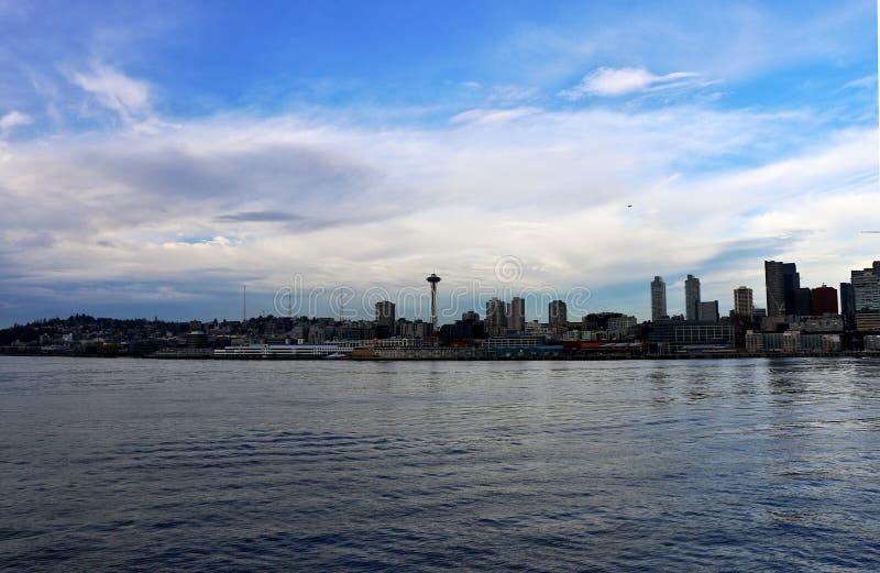 Seattle Skyline Waterfront, a View from the Sea Editorial Photo - Image ...